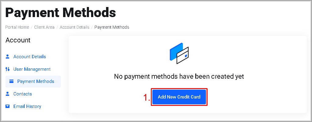 Servermall Cloud Payment Methods: Add, Update and Delete Card
