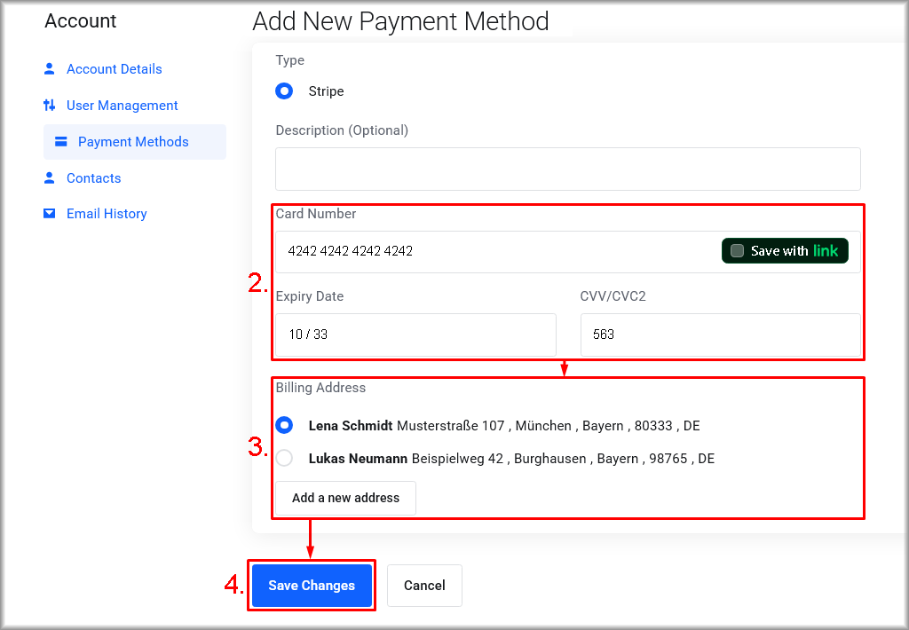 Servermall Cloud Payment Methods: Add, Update and Delete Card